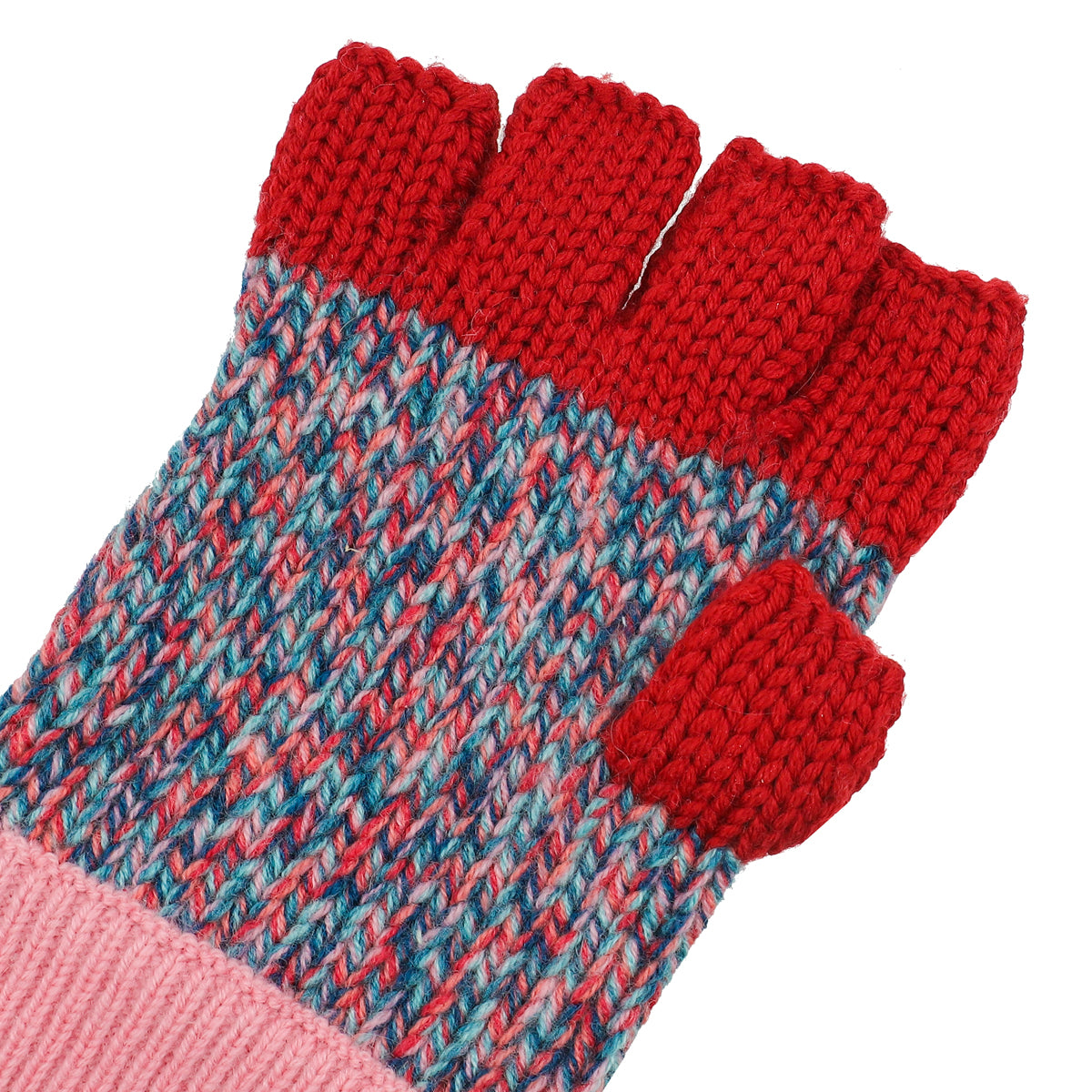 Burberry Pink Multicolor Patchwork Pom Pom Beanie & Fingerless Gloves – THE CLOSET
