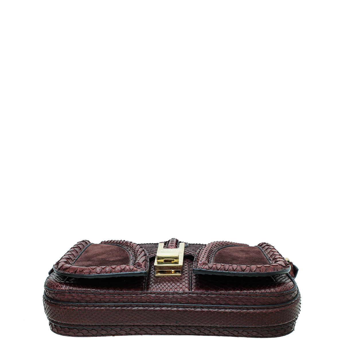 Burberry Reddish Brown Python Suede Brickfield Flap Bag – THE CLOSET