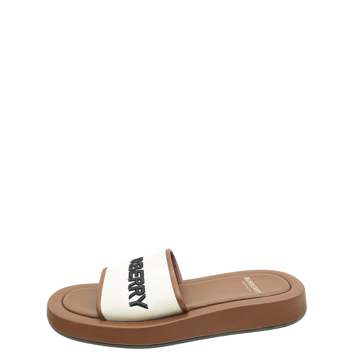 Burberry Bicolor Fussbett Logo Slide Sandals 38 – THE CLOSET