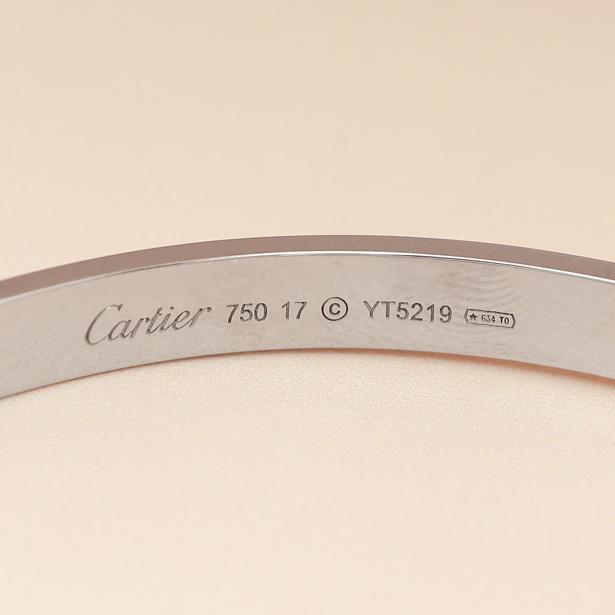 Cartier 18K White Gold Love Classic Model Bracelet 17 – THE CLOSET