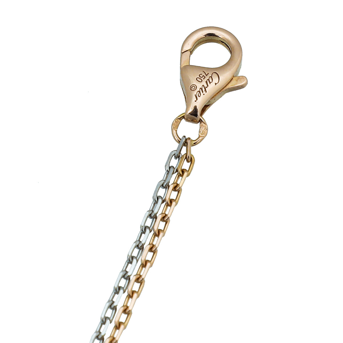 Cartier 18K White-Pink Gold Diamond Double Chain Love 3 Circles Pendan ...