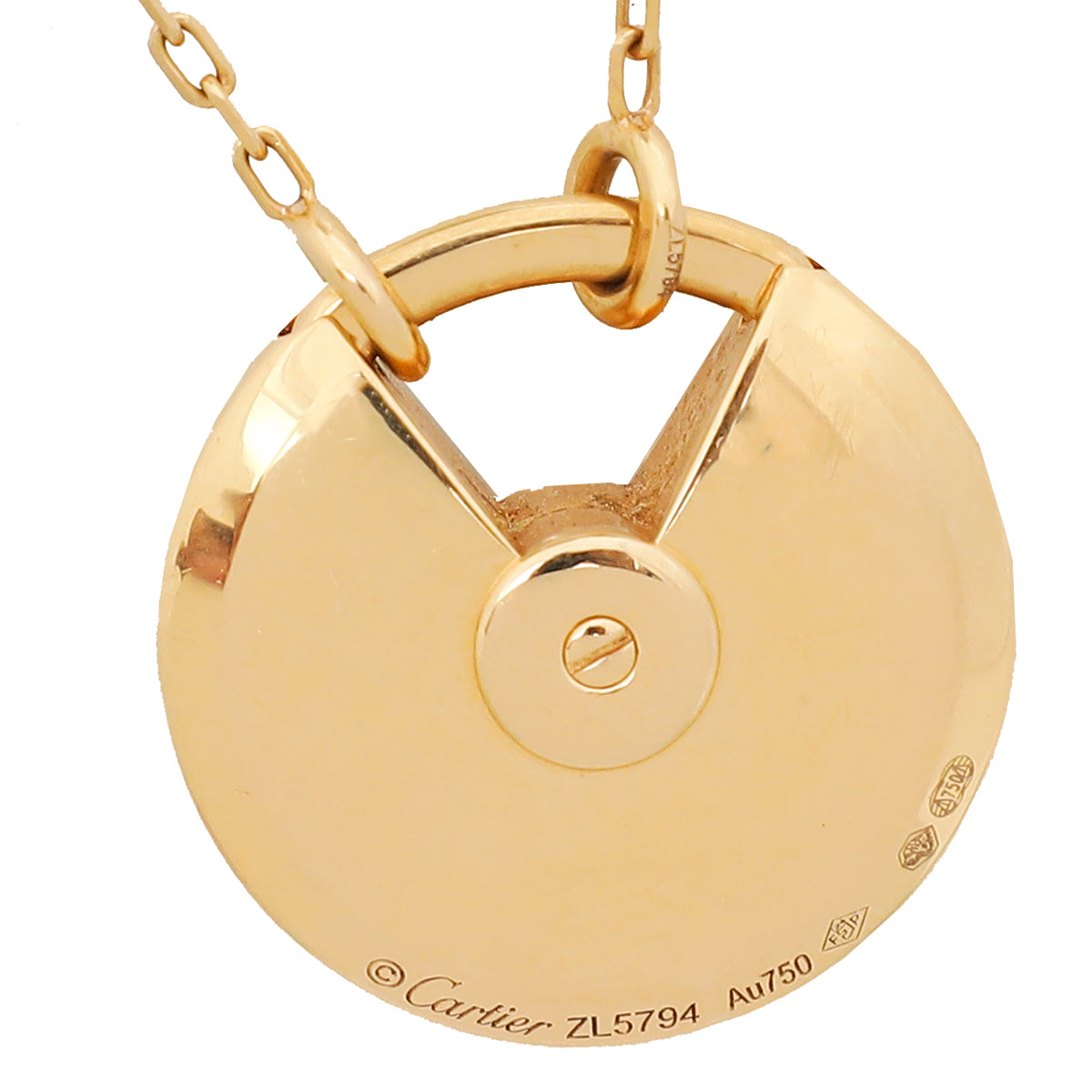 Cartier 18K Pink Gold Onyx Diamond Amulette De Cartier Small Model Nec ...