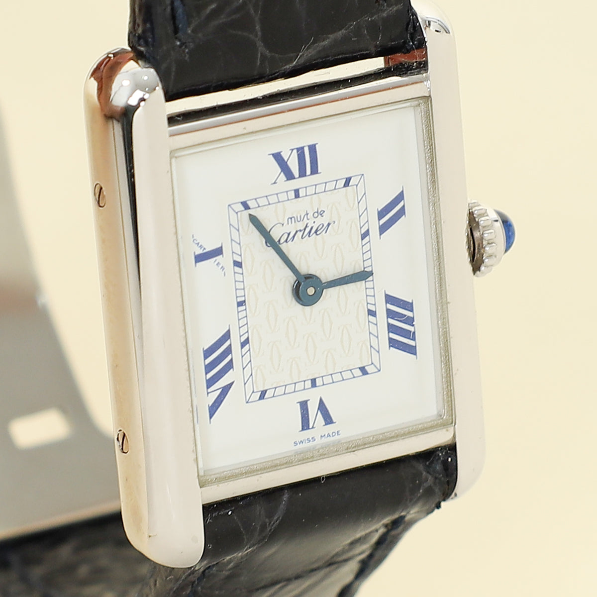 Cartier Indigo Blue Tank Must De Cartier Argent Quartz Watch – THE CLOSET
