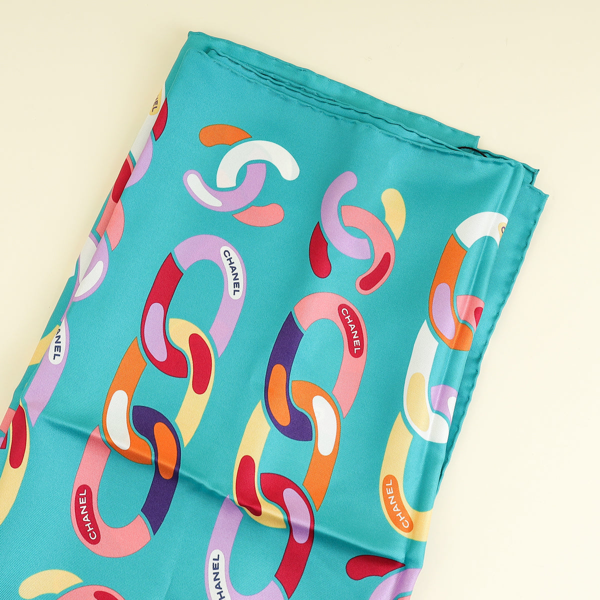 Chanel Teal Multicolor 1980 Coco Mark Silk Scarf – THE CLOSET