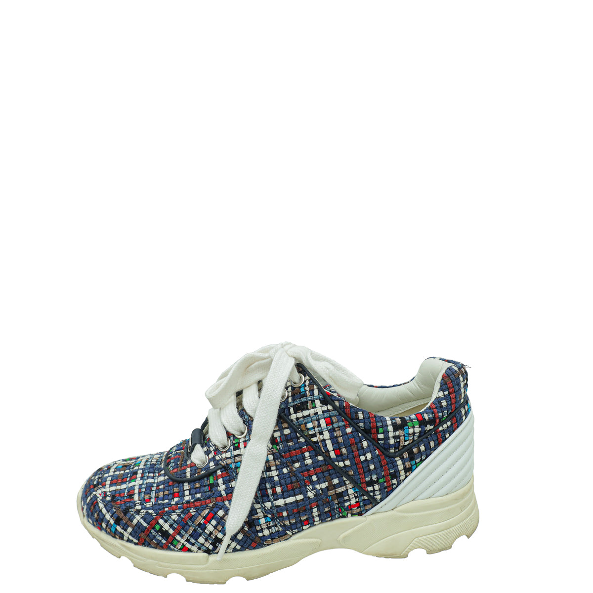 Chanel Blue Multicolor CC Tweed Trainer Sneaker 36 – THE CLOSET