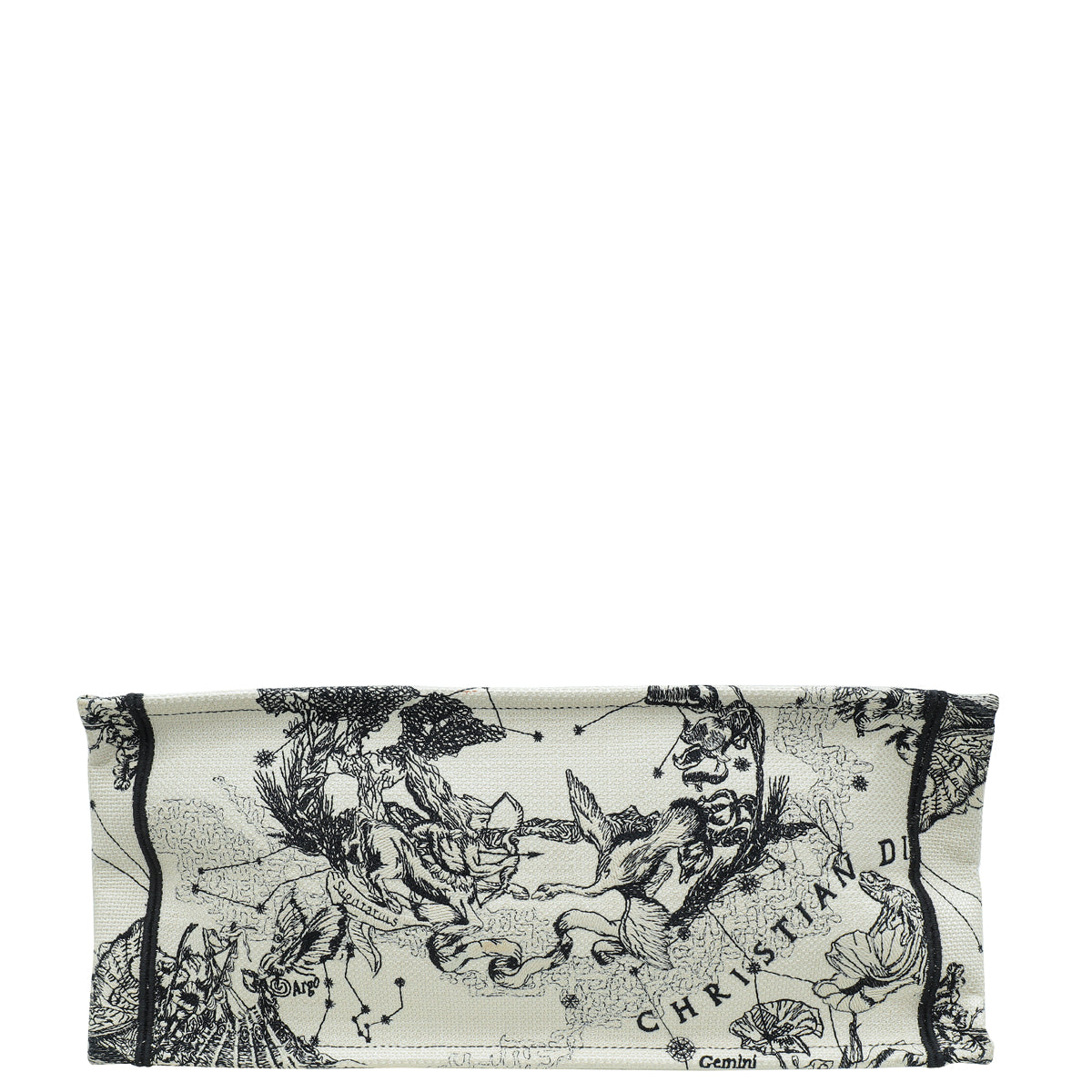 Christian Dior Bicolor Toile de Jouy Zodiac Embroidery Book Tote Large ...