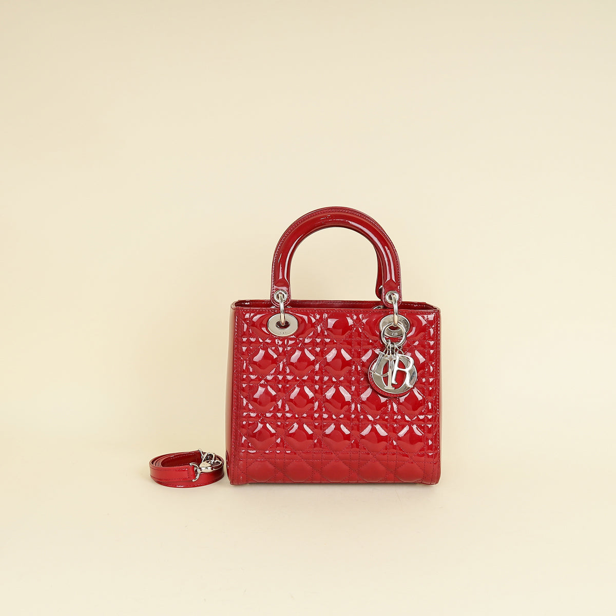 Christian Dior Red Lady Dior Medium Bag – THE CLOSET