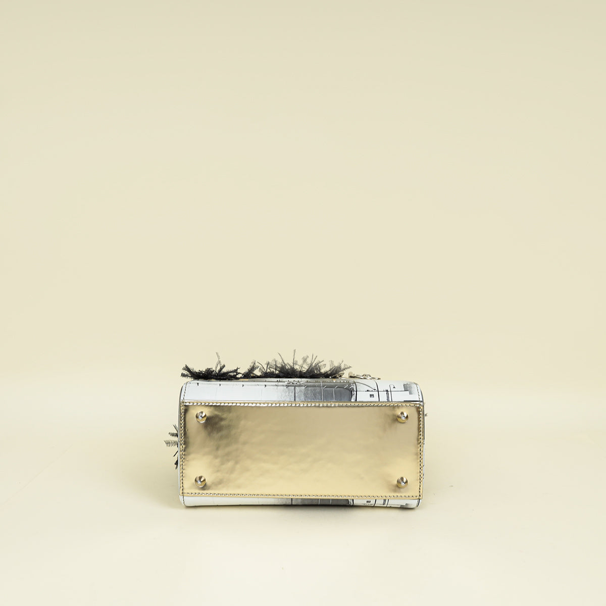 Christian Dior Champagne x Manal Aldowayan Lady Dior Medium Bag W/ Pou ...