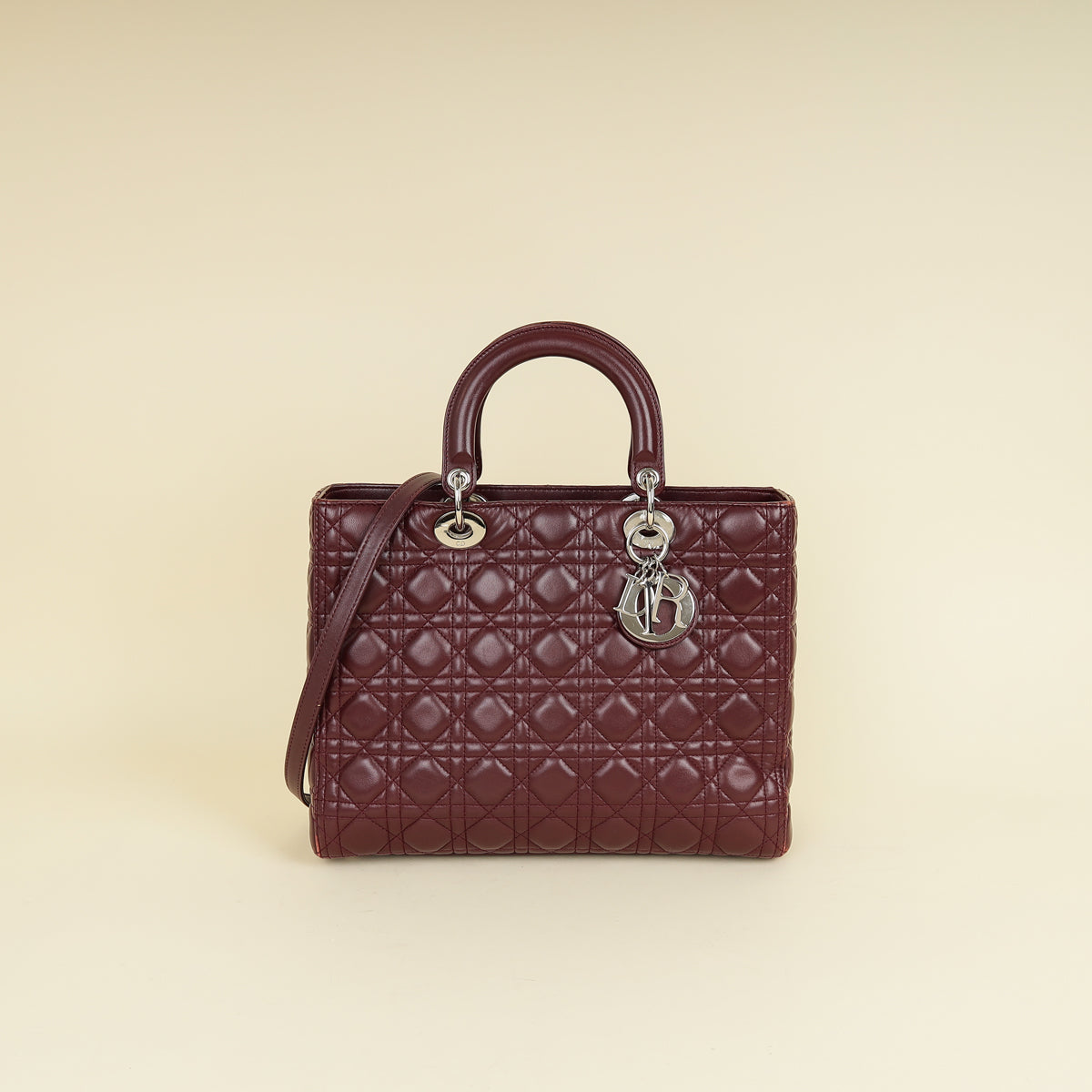 Christian Dior Burgundy Lady Dior Large Bag – THE CLOSET