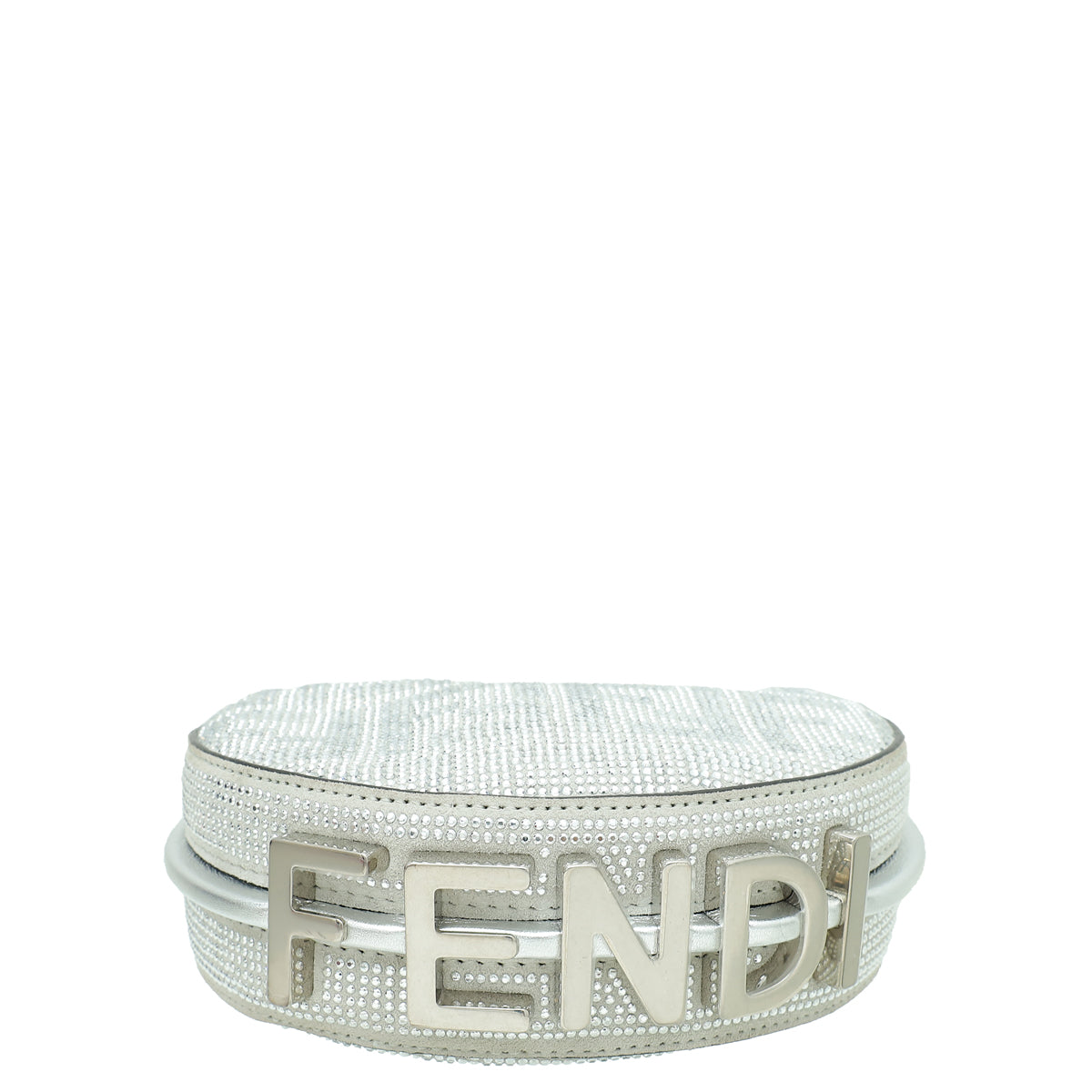 Fendi Silver Nano Fendigraphy Crystal Embellished Bag – THE CLOSET