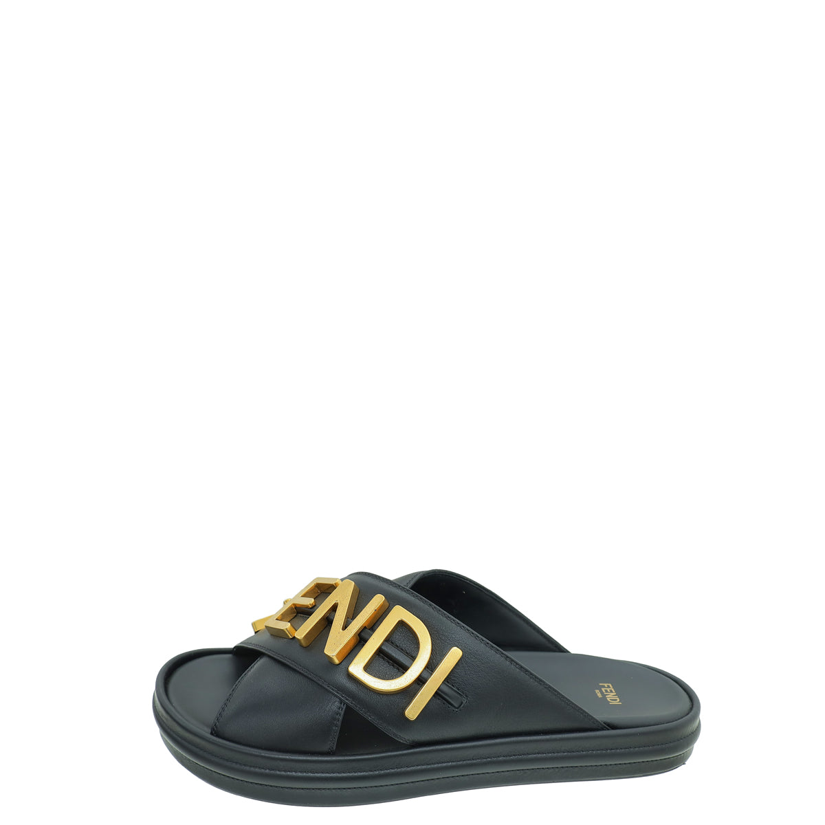 Fendi Black Vitello Fendigraphy Slide Sandals 40 – THE CLOSET