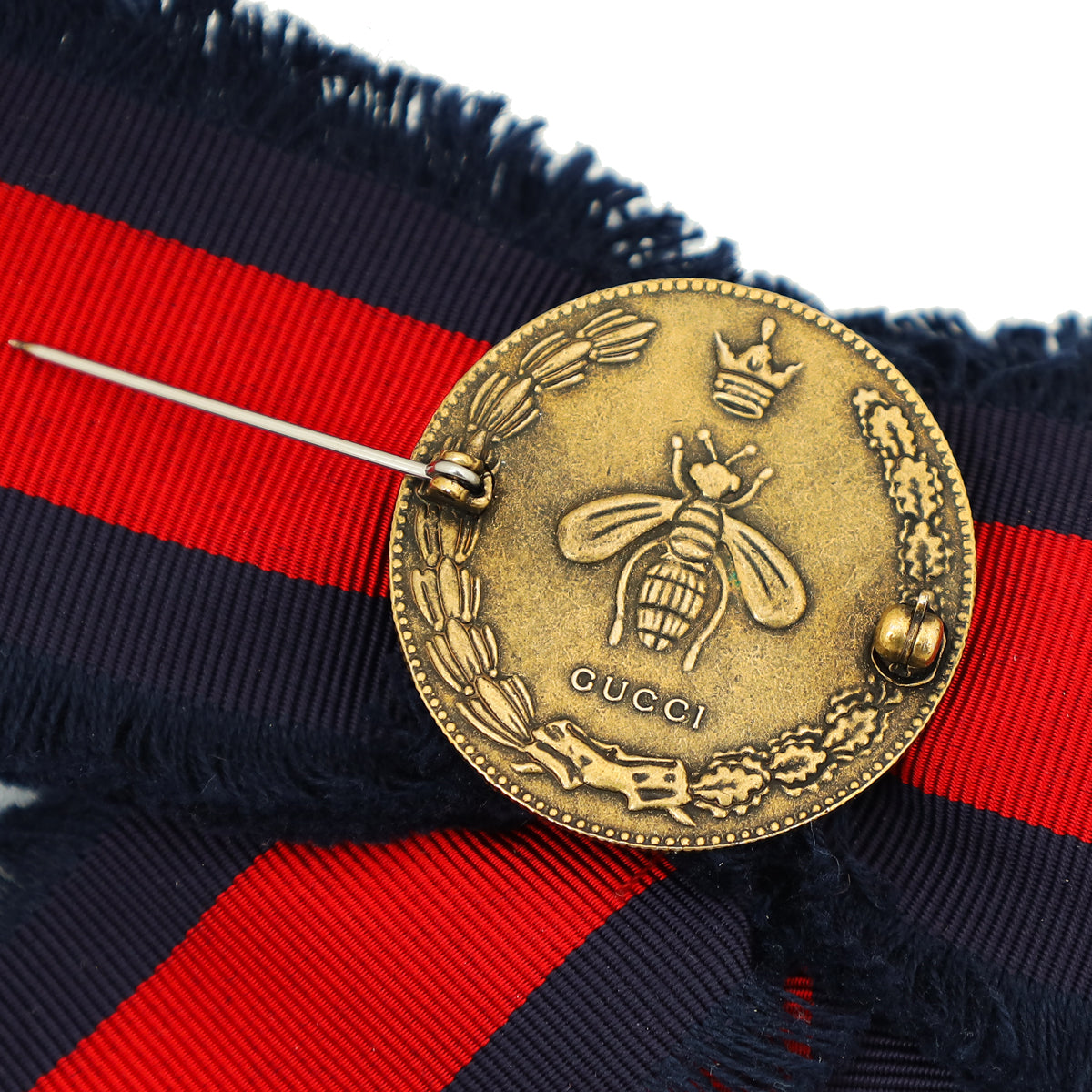 Gucci Bicolor Grosgrain Web Crystal Bow Brooch – THE CLOSET