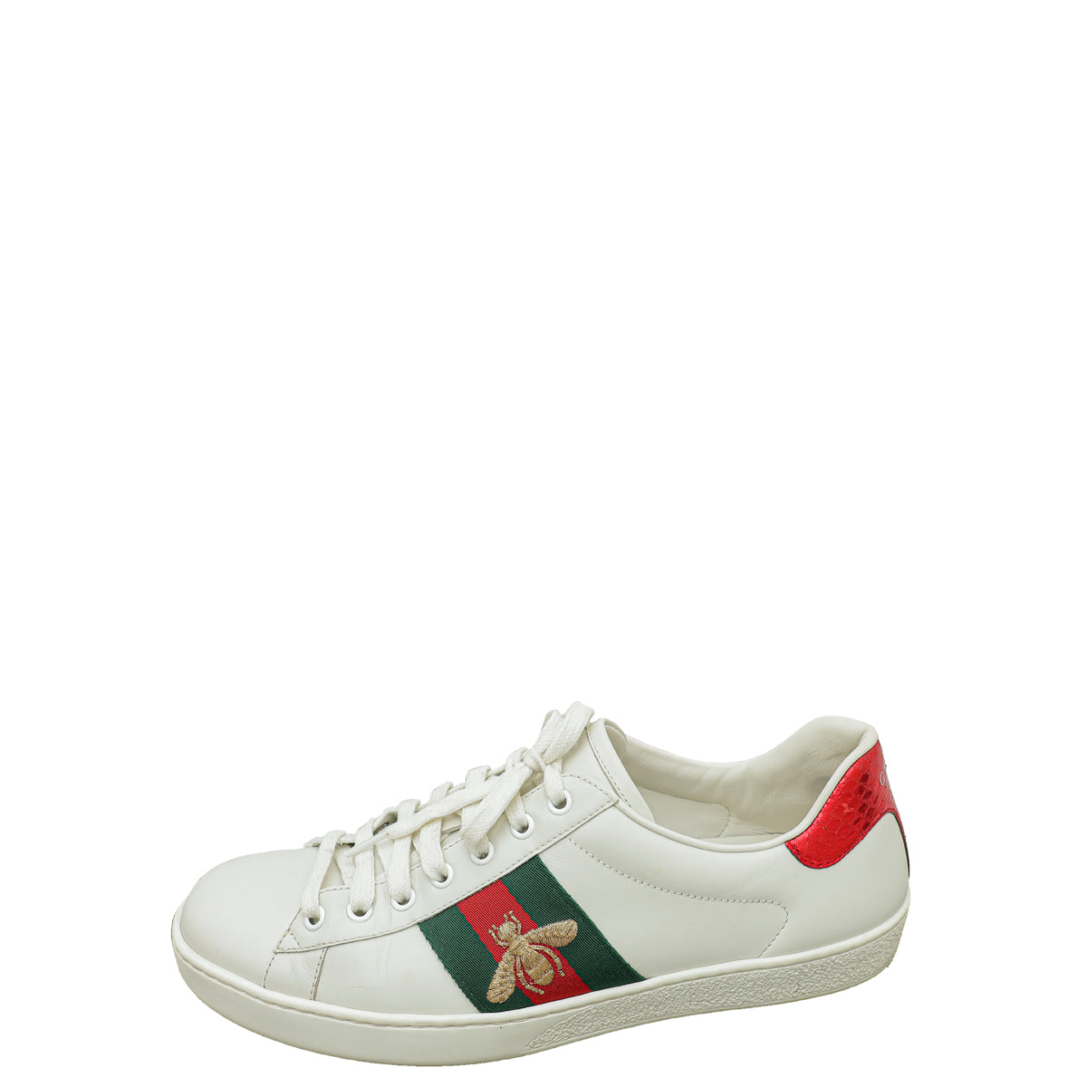 Gucci White Ace Bee Embroidered Sneakers 8 – THE CLOSET