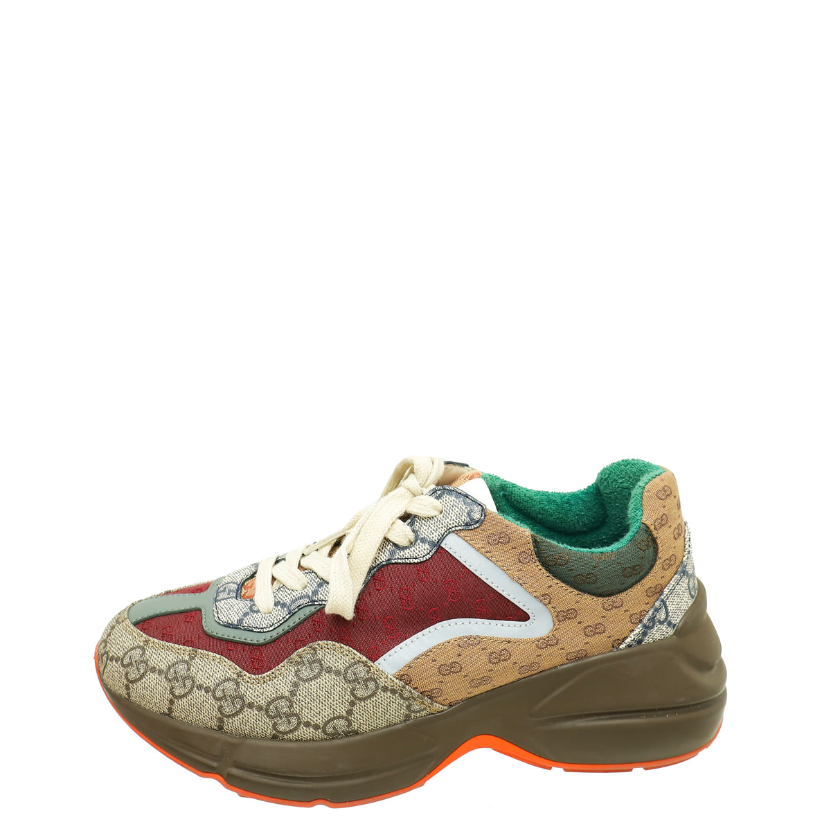 Gucci Tricolor Mix Monogram GG Rhyton Sneaker 37.5 – THE CLOSET