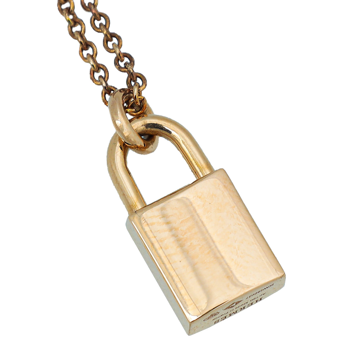 Hermes 18K Rose Gold Pink Sapphires Kelly Cadenas Pendant Necklace ...