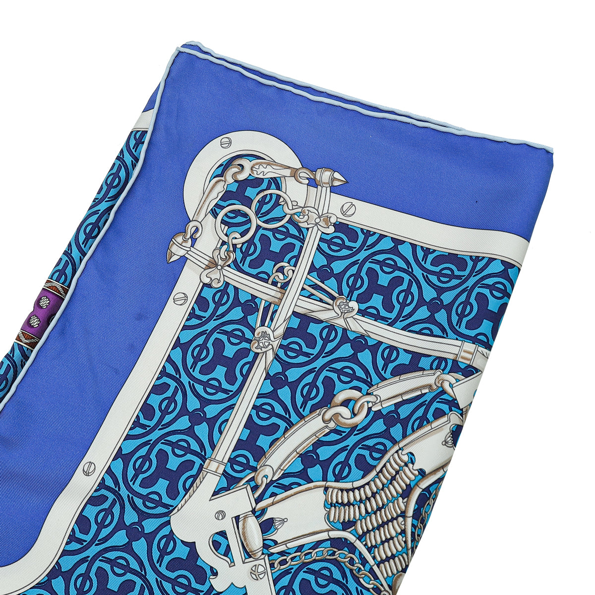 Hermes Blue Multicolor Mors et Gourmettes Silk Scarf – THE CLOSET