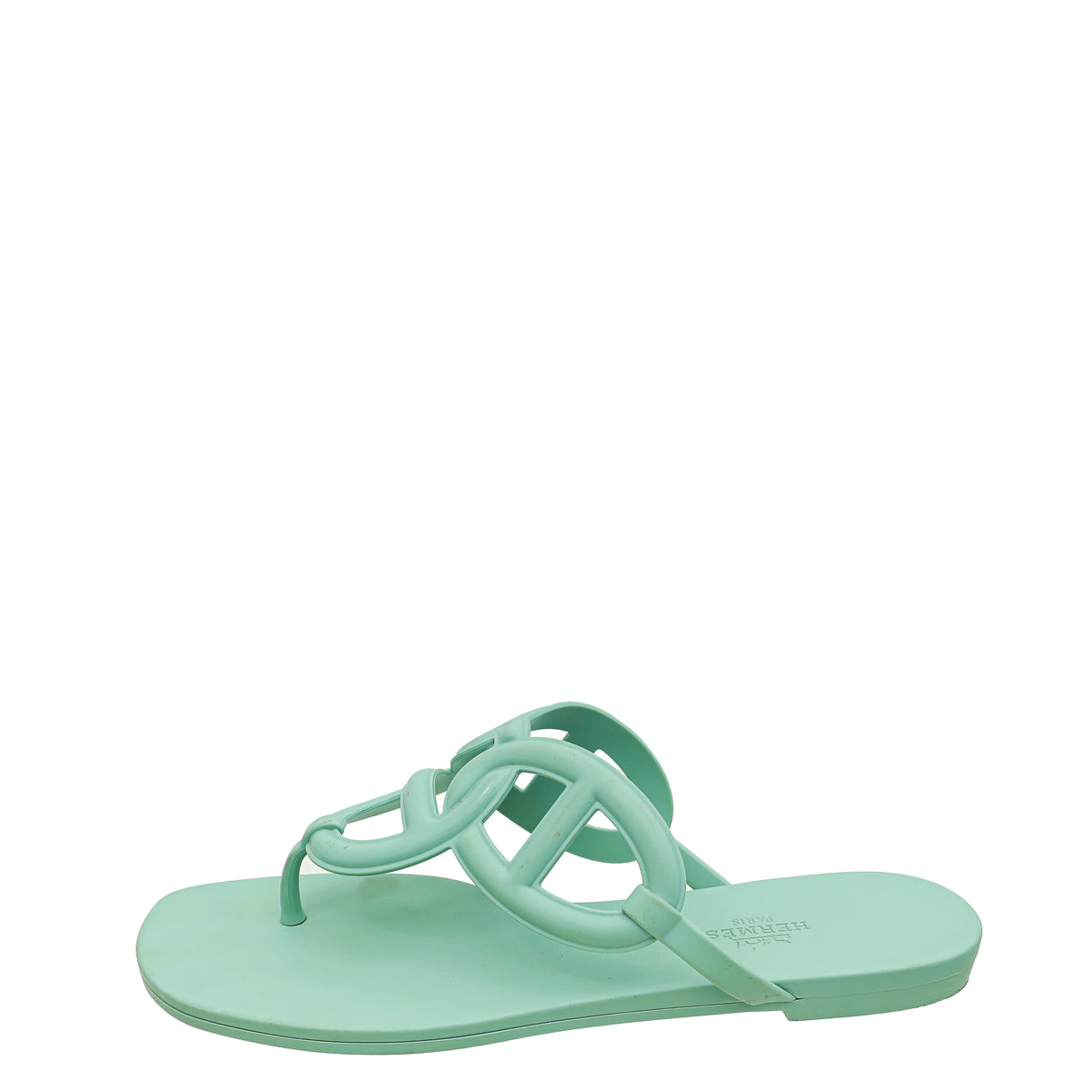 Hermes Vert Embrun Rubber Egerie Sandal 38 – THE CLOSET