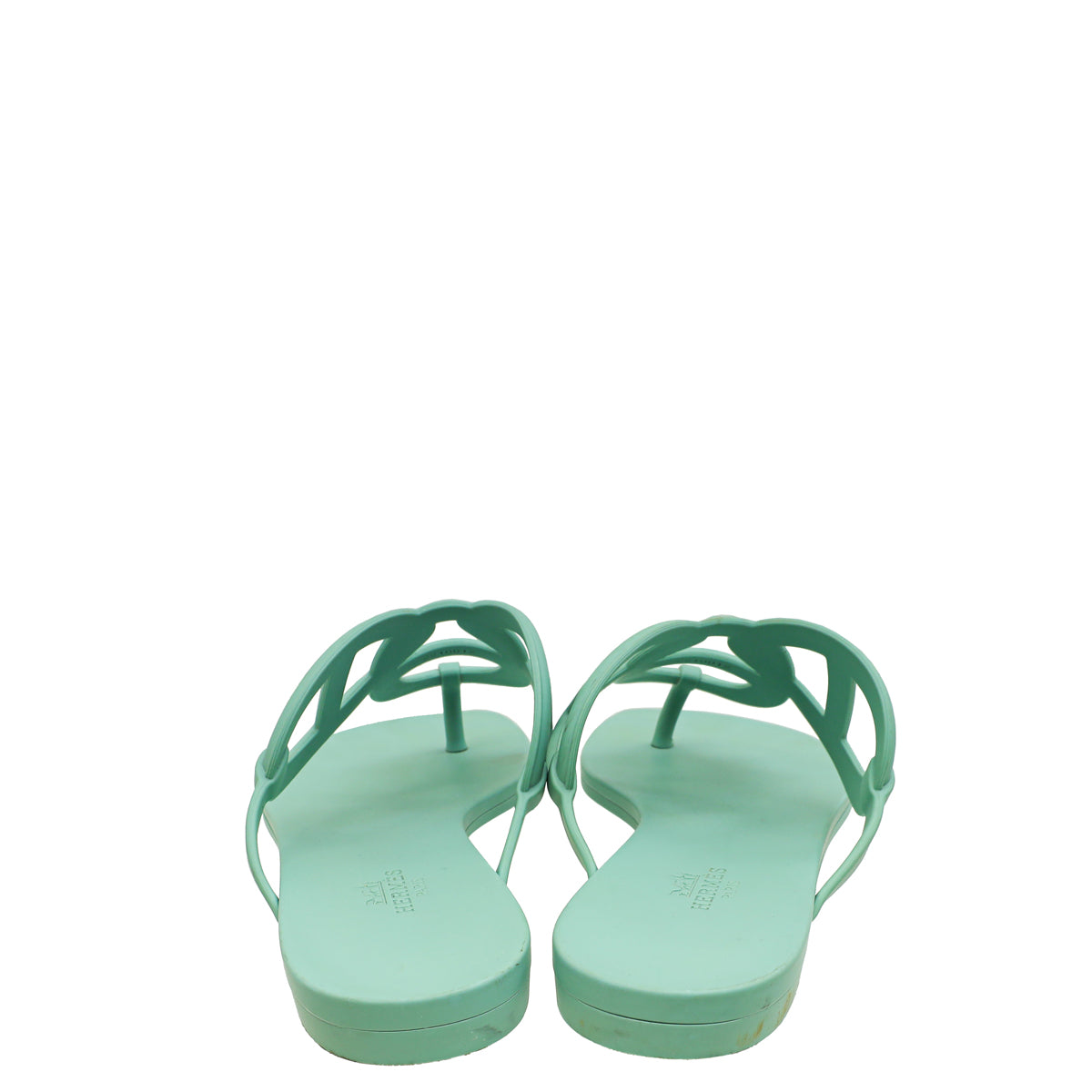 Hermes Vert Embrun Rubber Egerie Sandal 38 – THE CLOSET