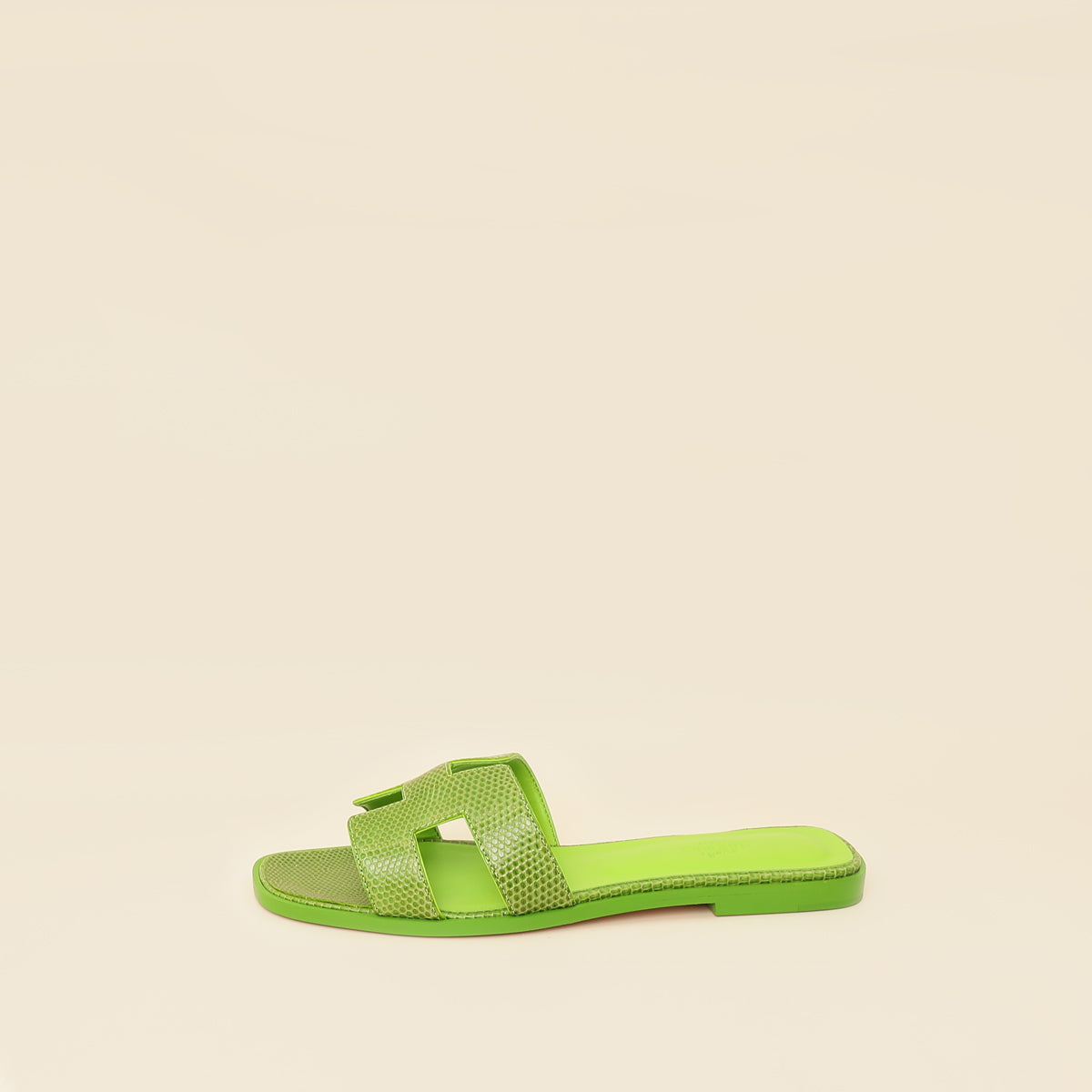 Hermes Vert Absinthe Lizard Oran Sandals 39 – THE CLOSET