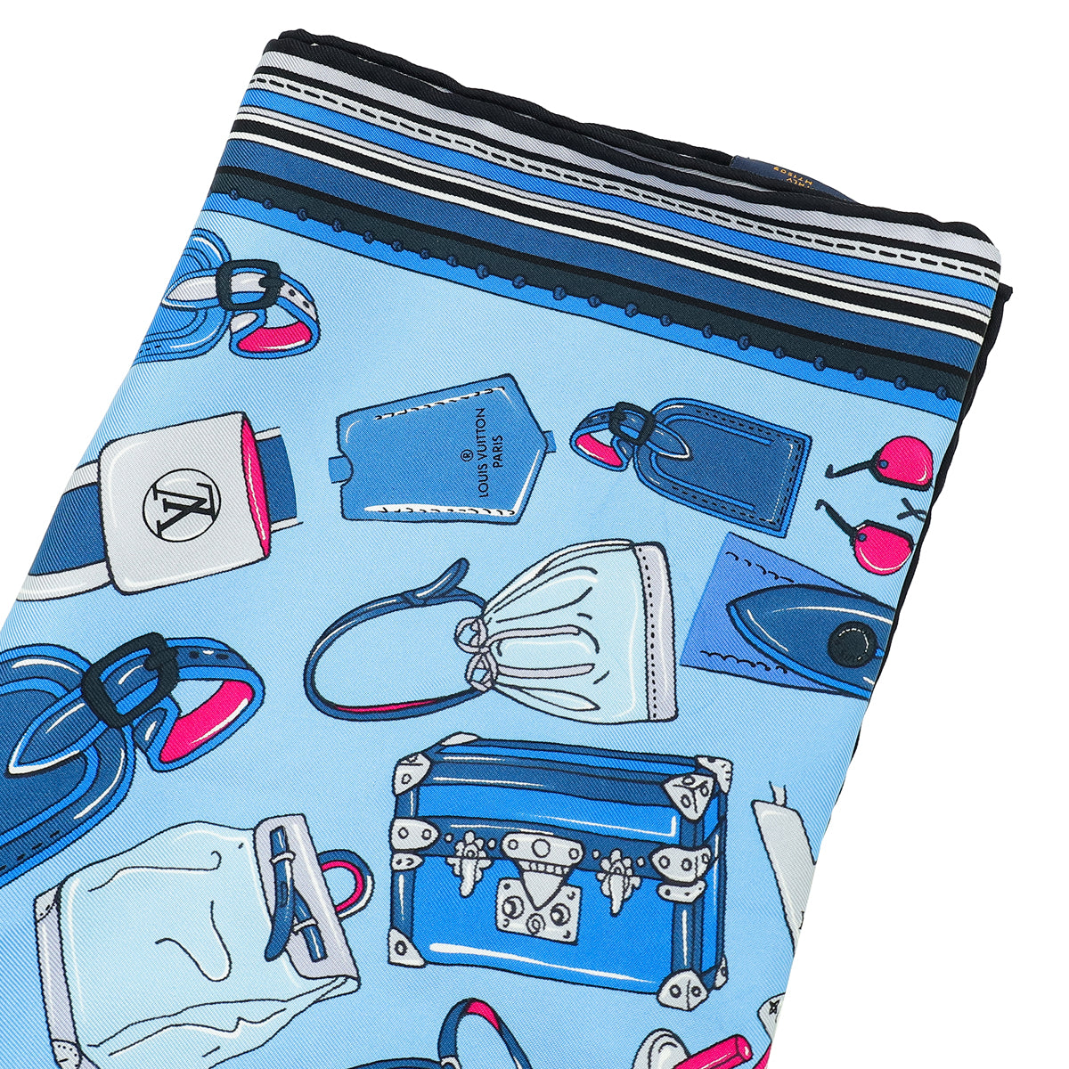 Louis Vuitton Blue Bags Print Silk Square Scarf – THE CLOSET