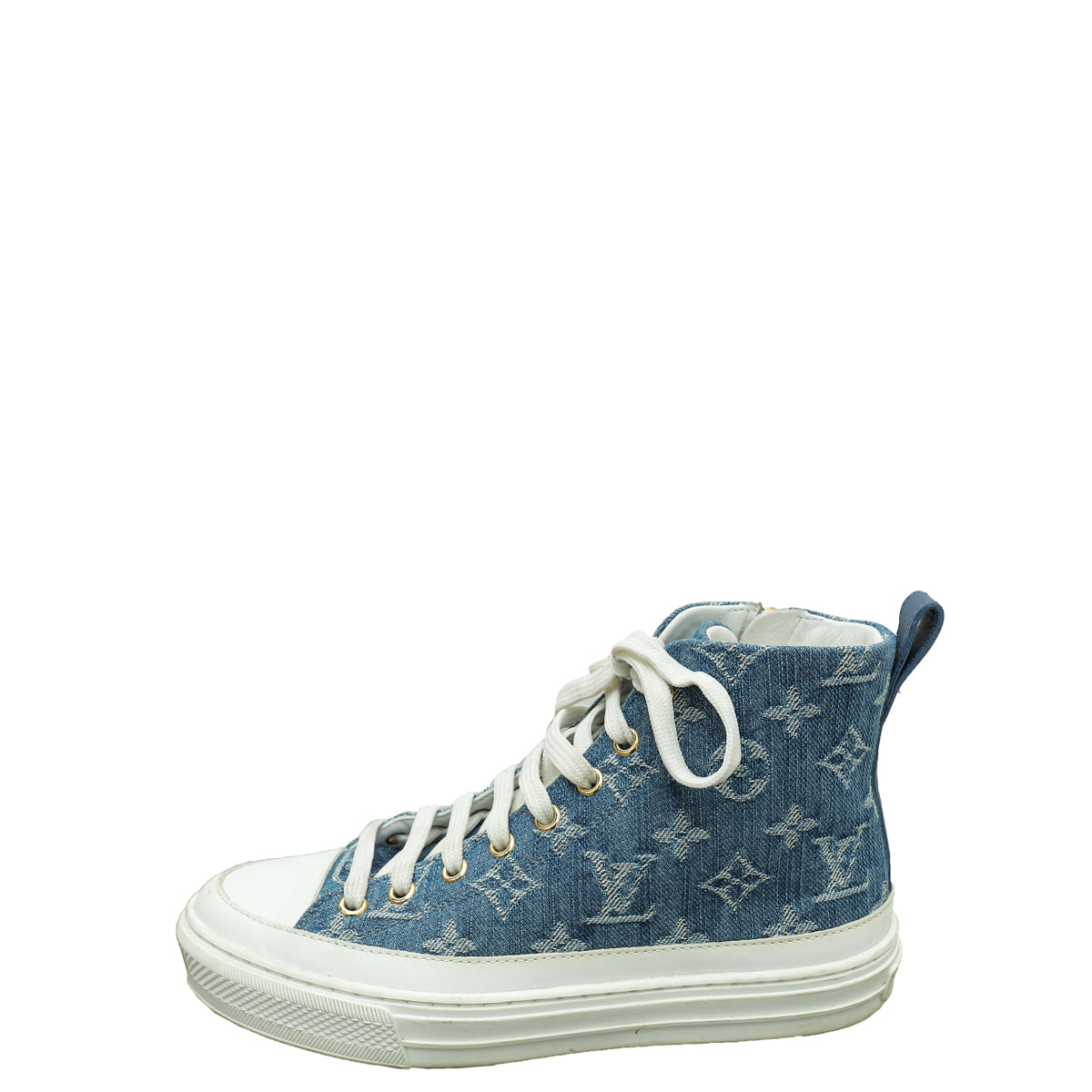 Louis Vuitton Blue Denim Monogram Stellar High Top Sneaker 35.5 – THE ...
