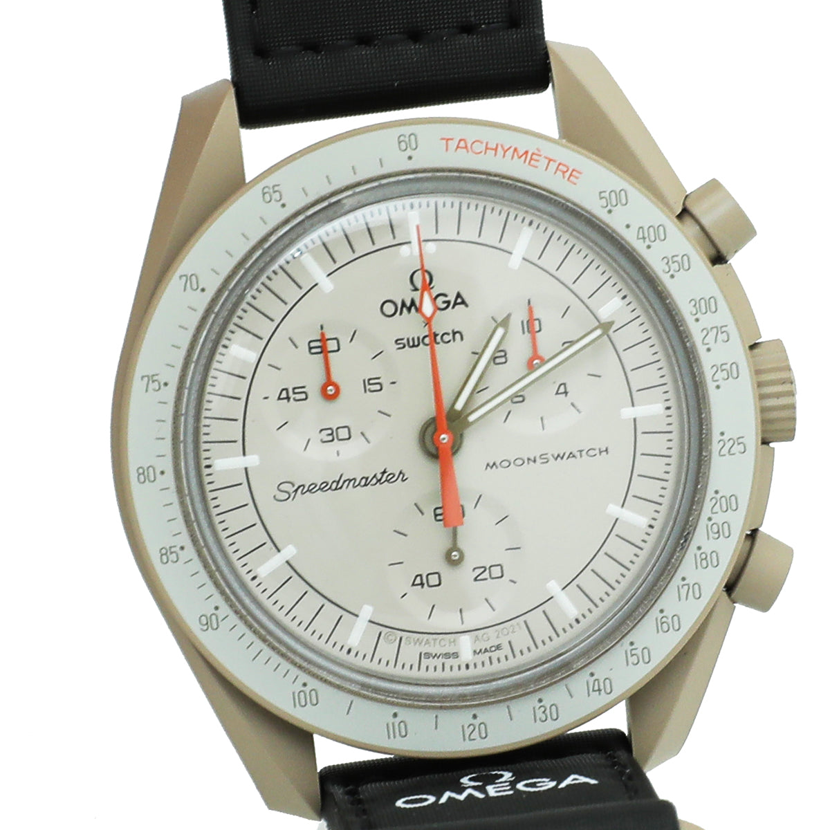 Omega Tricolor Swatch Speedmaster Moonswatch Mission to Jupiter 40mm W ...