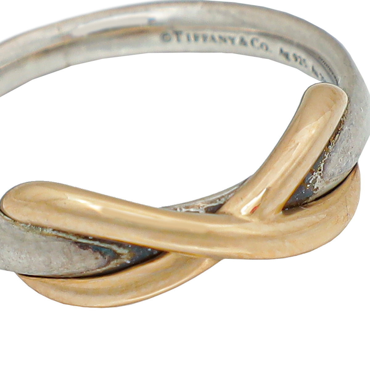 Tiffany & Co 18K Rose Gold Sterling Silver Infinity Ring 49 – THE CLOSET