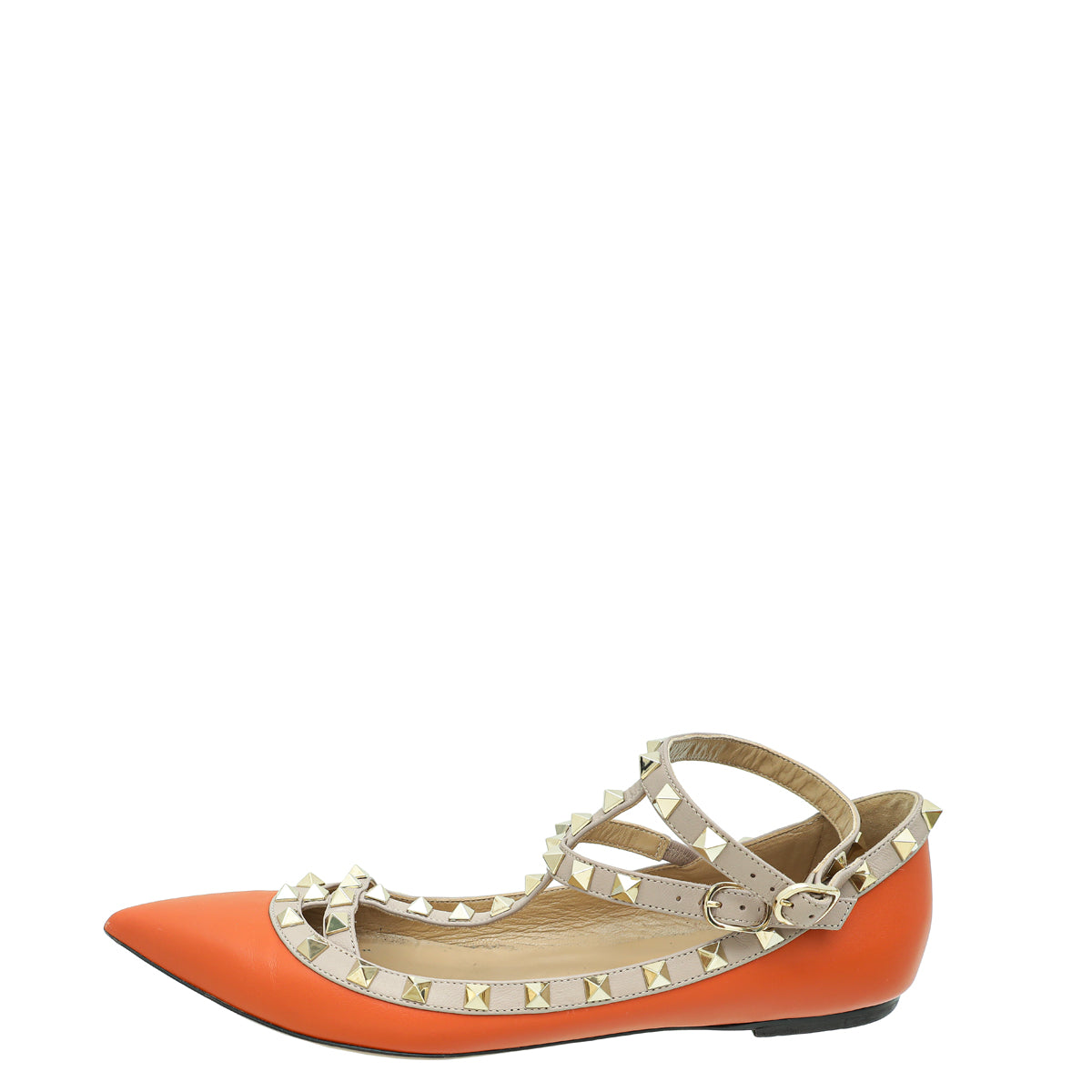 Valentino Rust Rockstud Caged Flat Ballerina 41 – THE CLOSET