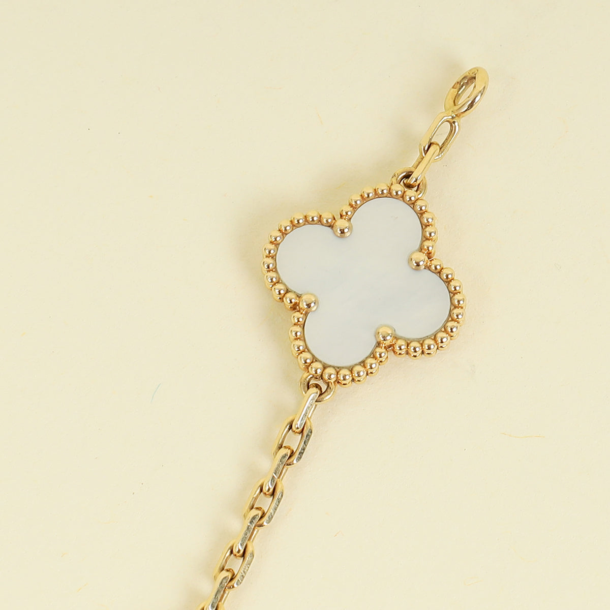 Van Cleef & Arpels 18K Yellow Gold Vintage Alhambra 5 Motifs MOP Brace ...