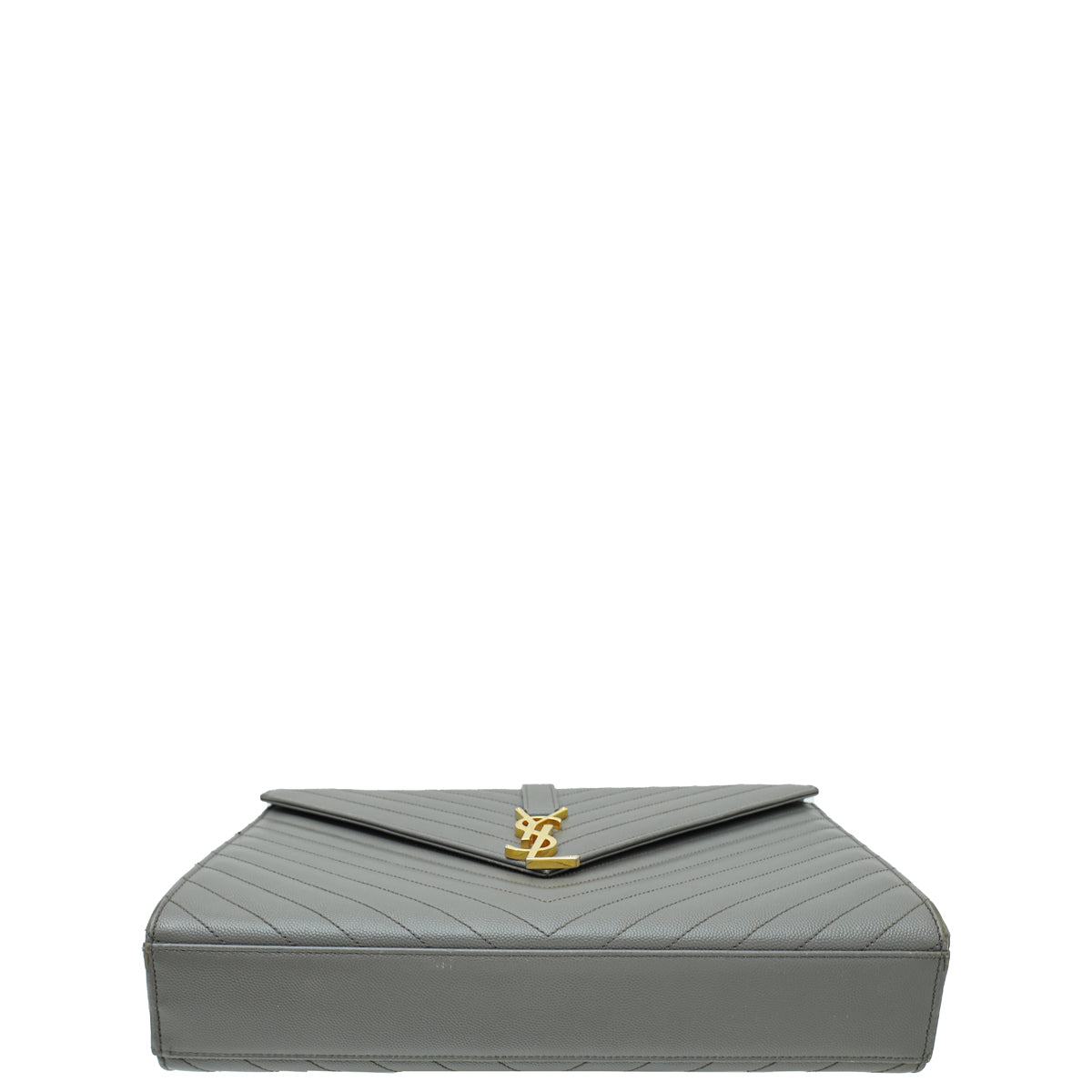 YSL Grey Monogram Chevron Satchel Large Bag – THE CLOSET