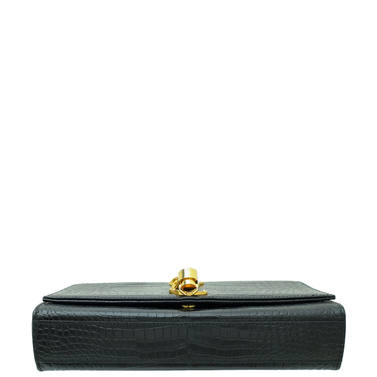 YSL Black Croco Embossed Kate Tassel Medium Chain Bag – THE CLOSET