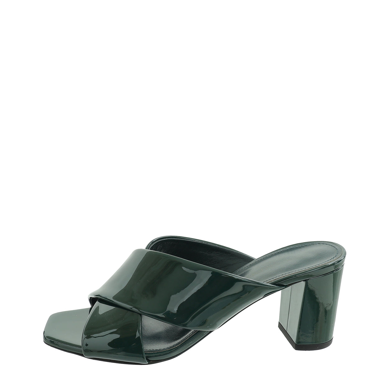YSL Dark Green Loulou Criss Cross Mules 36.5 – THE CLOSET