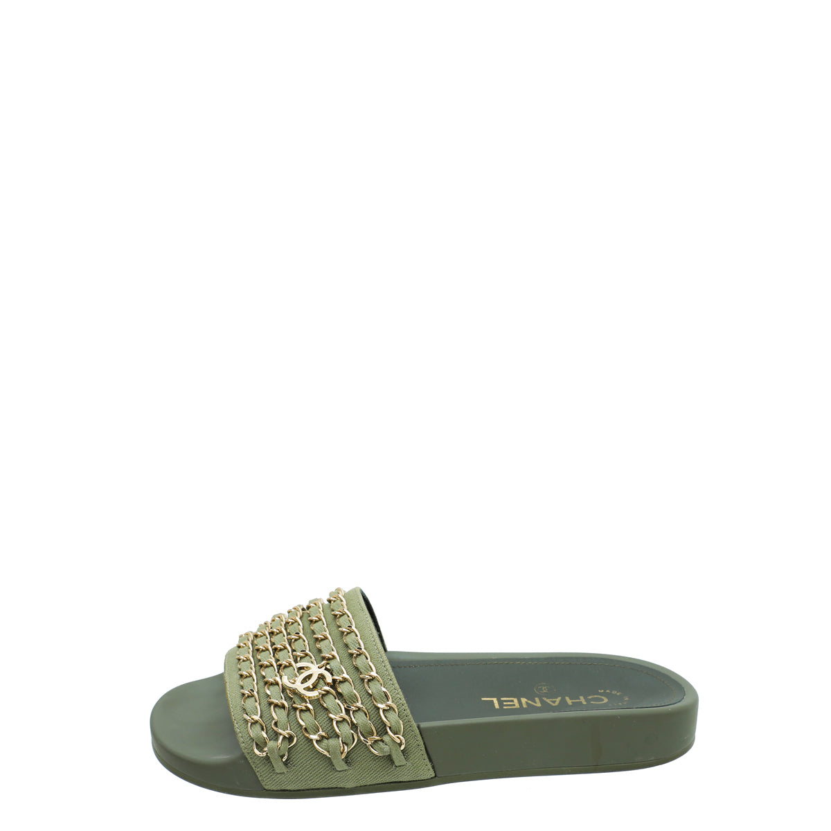 Chanel Green Mule Pool Chain Slides 36 – THE CLOSET