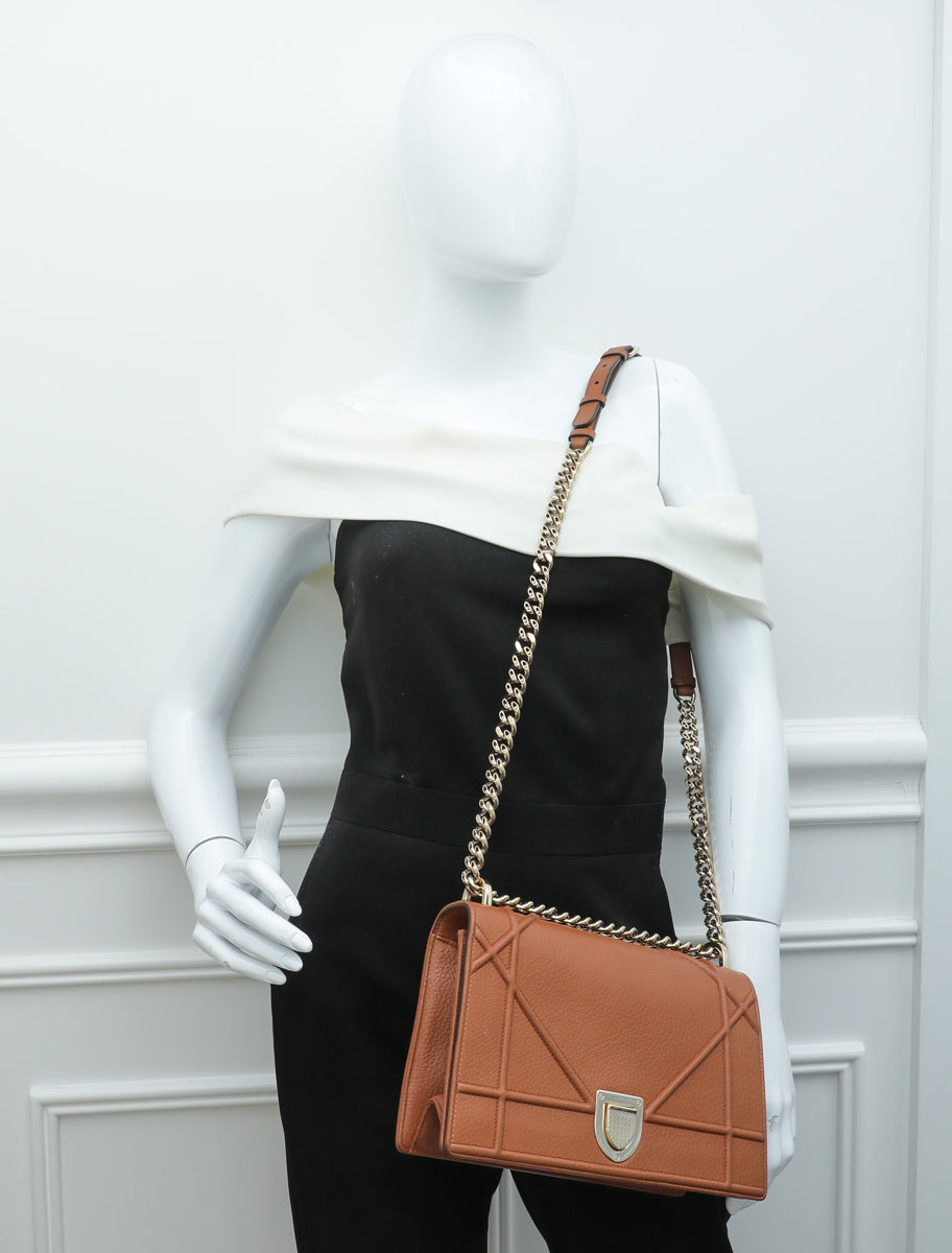 Christian Dior Brown Diorama Medium Bag – THE CLOSET