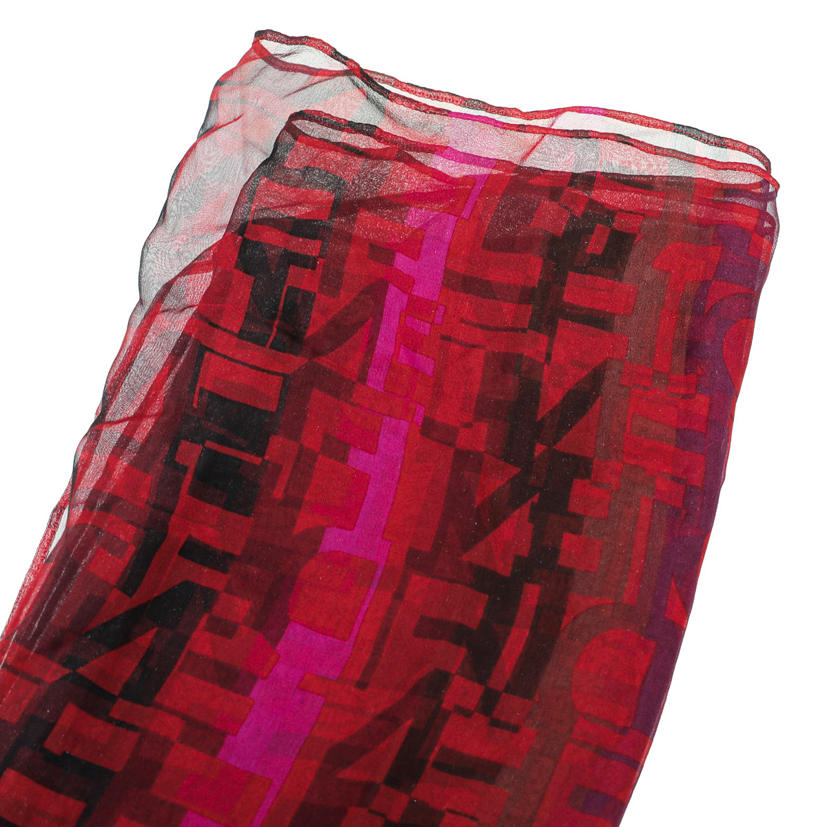 Fendi Red Fendi Letters Logo Silk Scarf – THE CLOSET