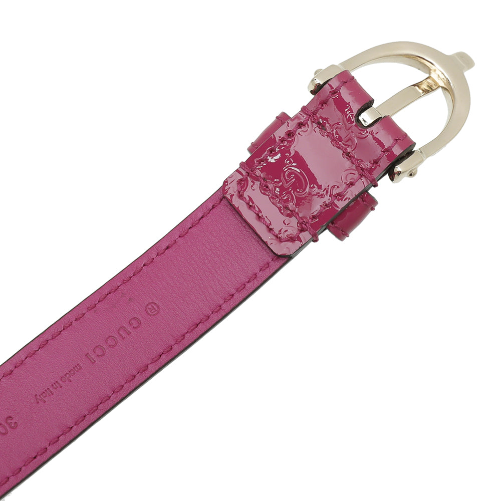 Gucci Red Violet Stirrup Buckle Belt 30 – The Closet