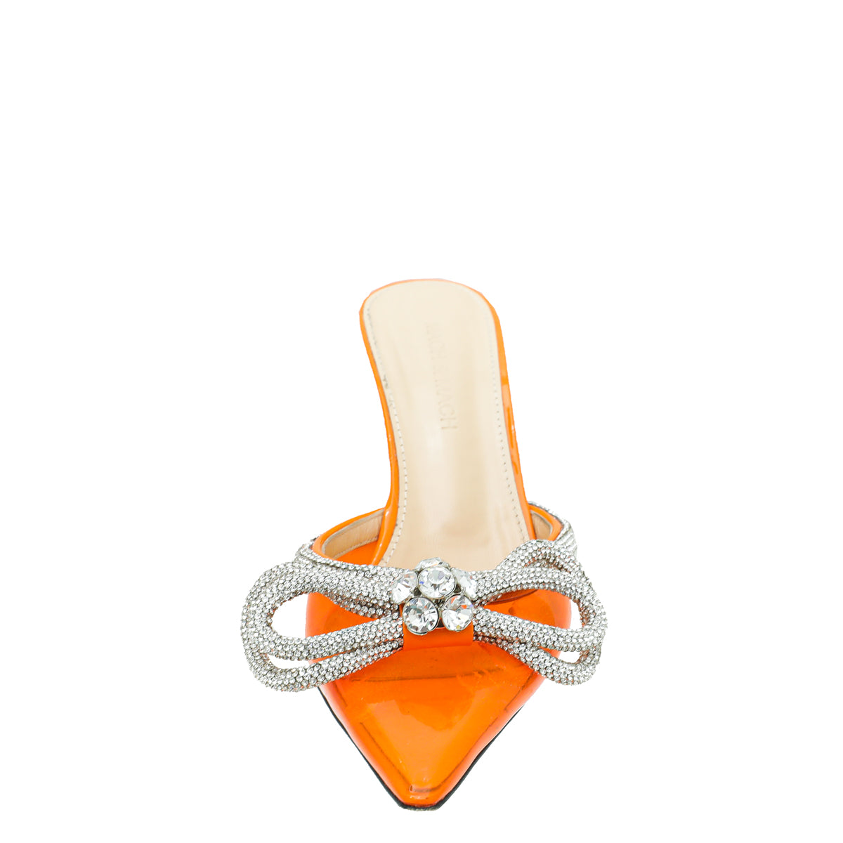 Mach & Mach Orange Crystal Bow PVC Mules 37.5 – THE CLOSET