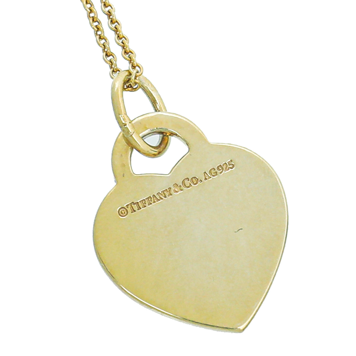 Tiffany & Co Silver Gold Plated Heart Tag S Letter Pendant Necklace ...