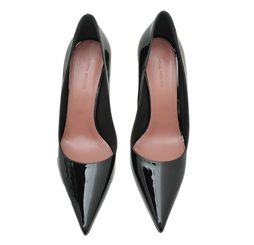 Amina Muaddi Black Ami Pumps 38.5 – THE CLOSET
