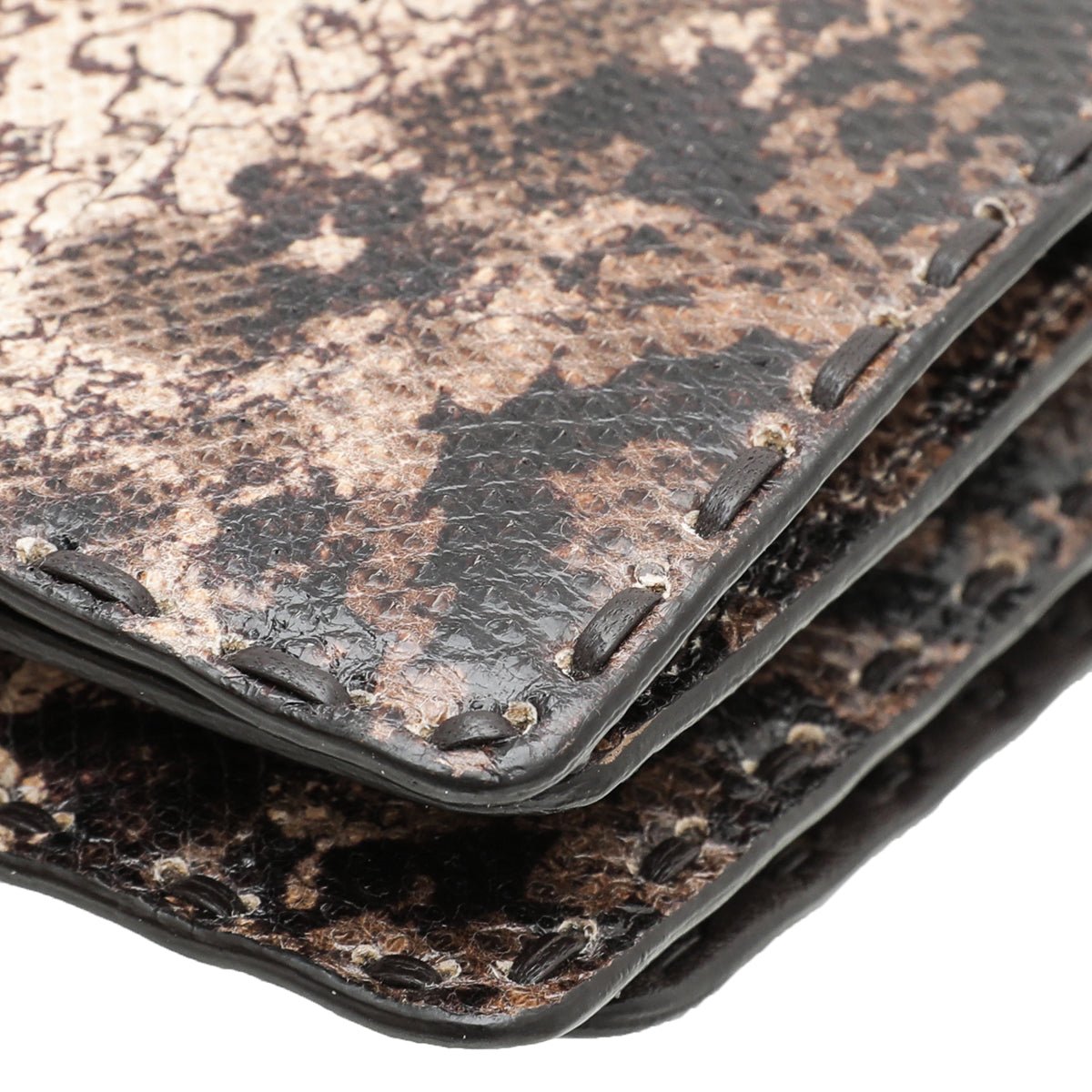 Bottega Veneta Beige Brown Karung Snake Envelope Clutch – THE CLOSET