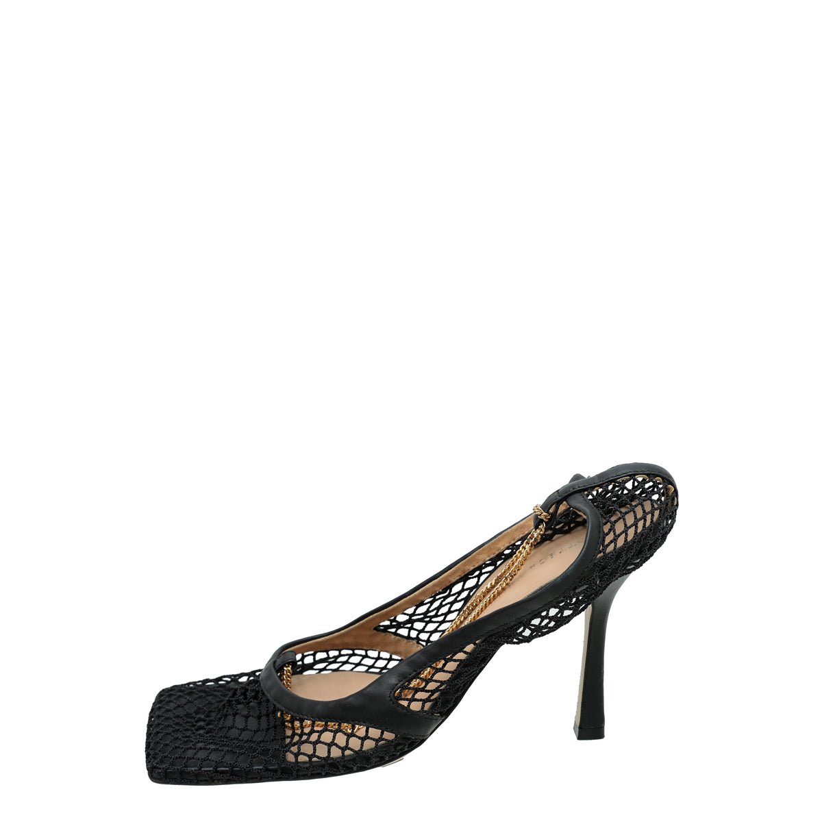 Bottega Veneta Black Stretch Chain Pump 38 – THE CLOSET