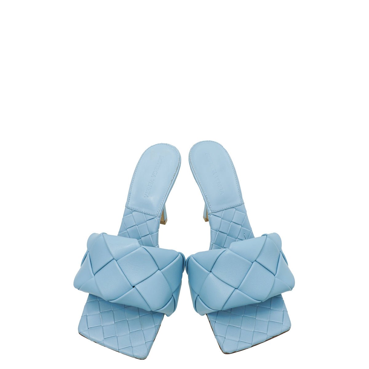 Bottega Veneta Light Blue Padded Heeled Mule 39 – THE CLOSET