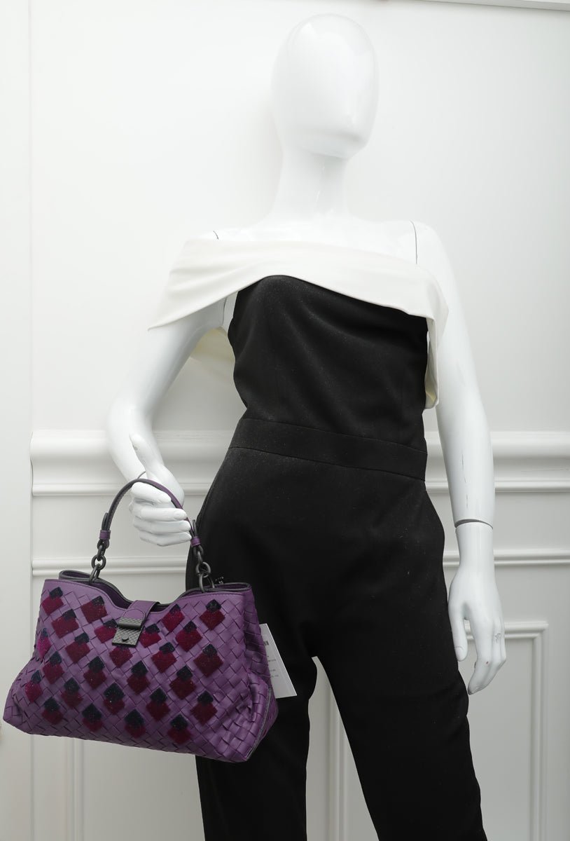 Bottega Veneta Violet Intrecciato Woven Tote Bag – THE CLOSET