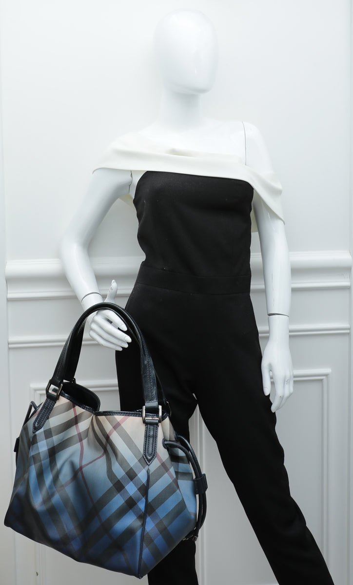 Burberry Blue Ombre Supernova Check PVC Bilmore Tote Bag – THE CLOSET