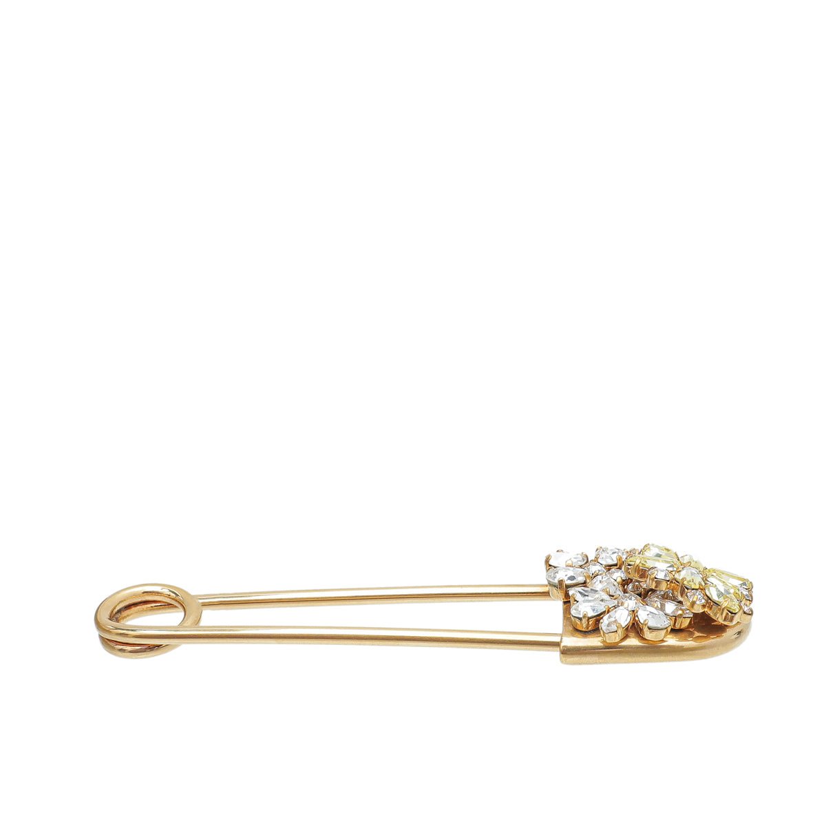 Burberry Gold Tone Daisy Crystal Pin Brooch – THE CLOSET