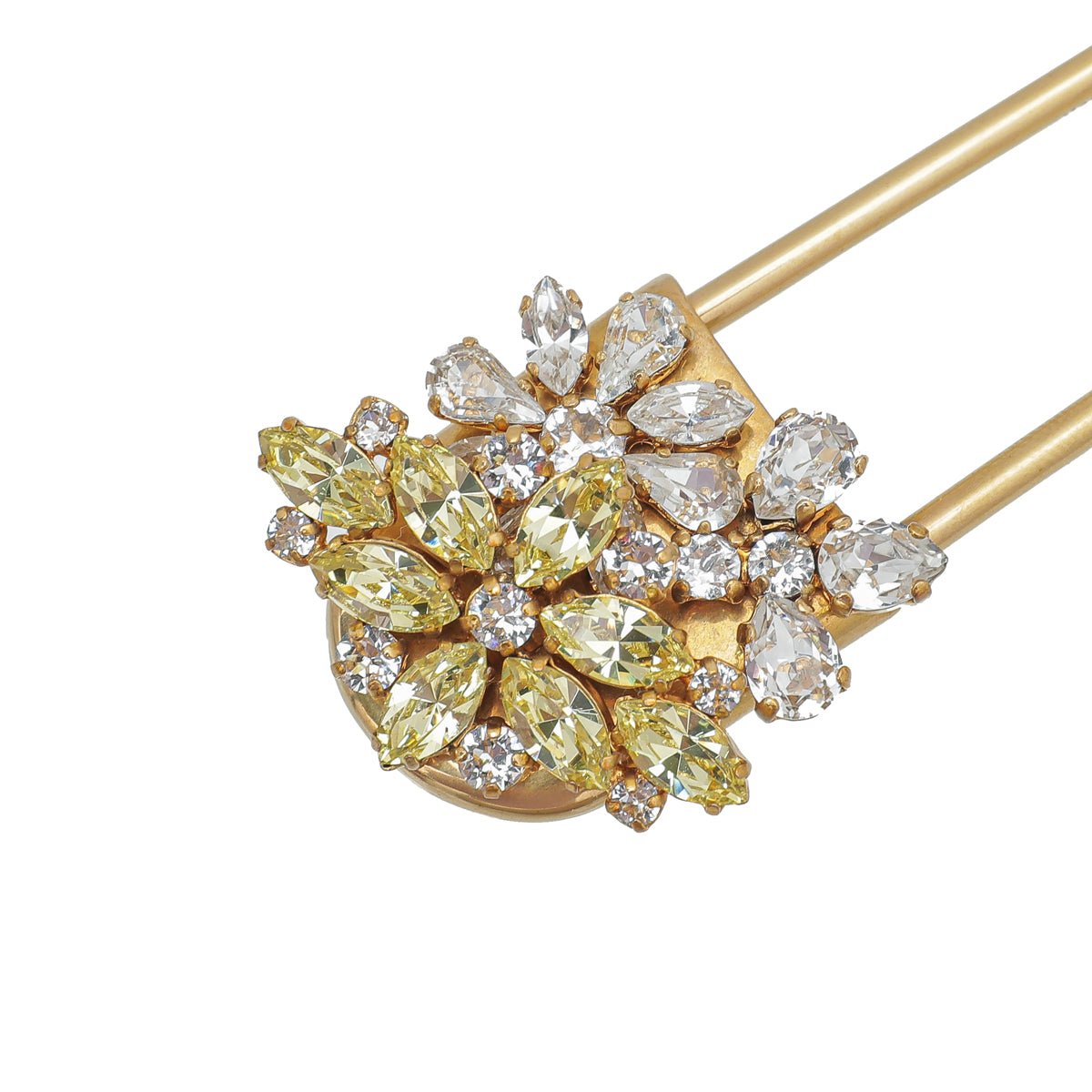 Burberry Gold Tone Daisy Crystal Pin Brooch – THE CLOSET
