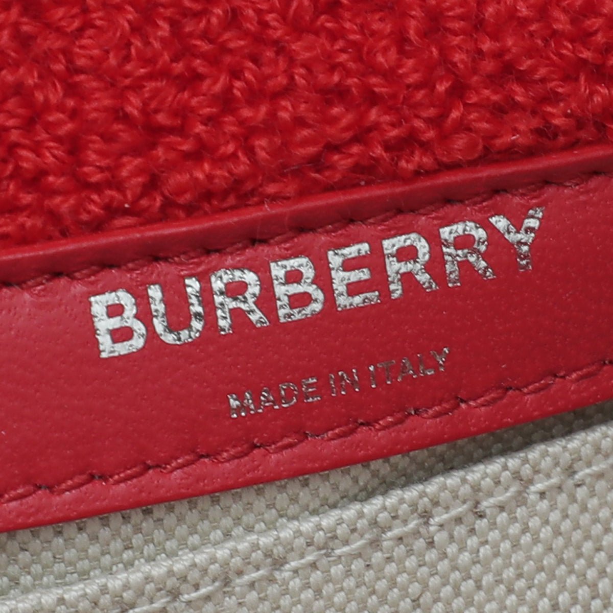 Burberry Red Terry Cloth Mini Lola Chain Bag – THE CLOSET