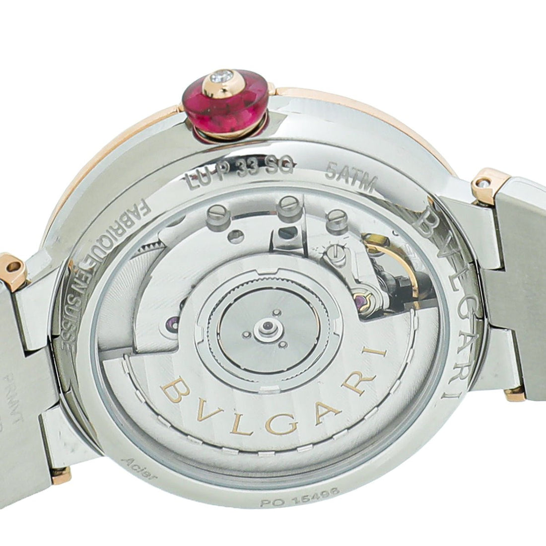 Bvlgari 18K Rose Gold Steel Diamond LVCEA 33mm Watch – THE CLOSET