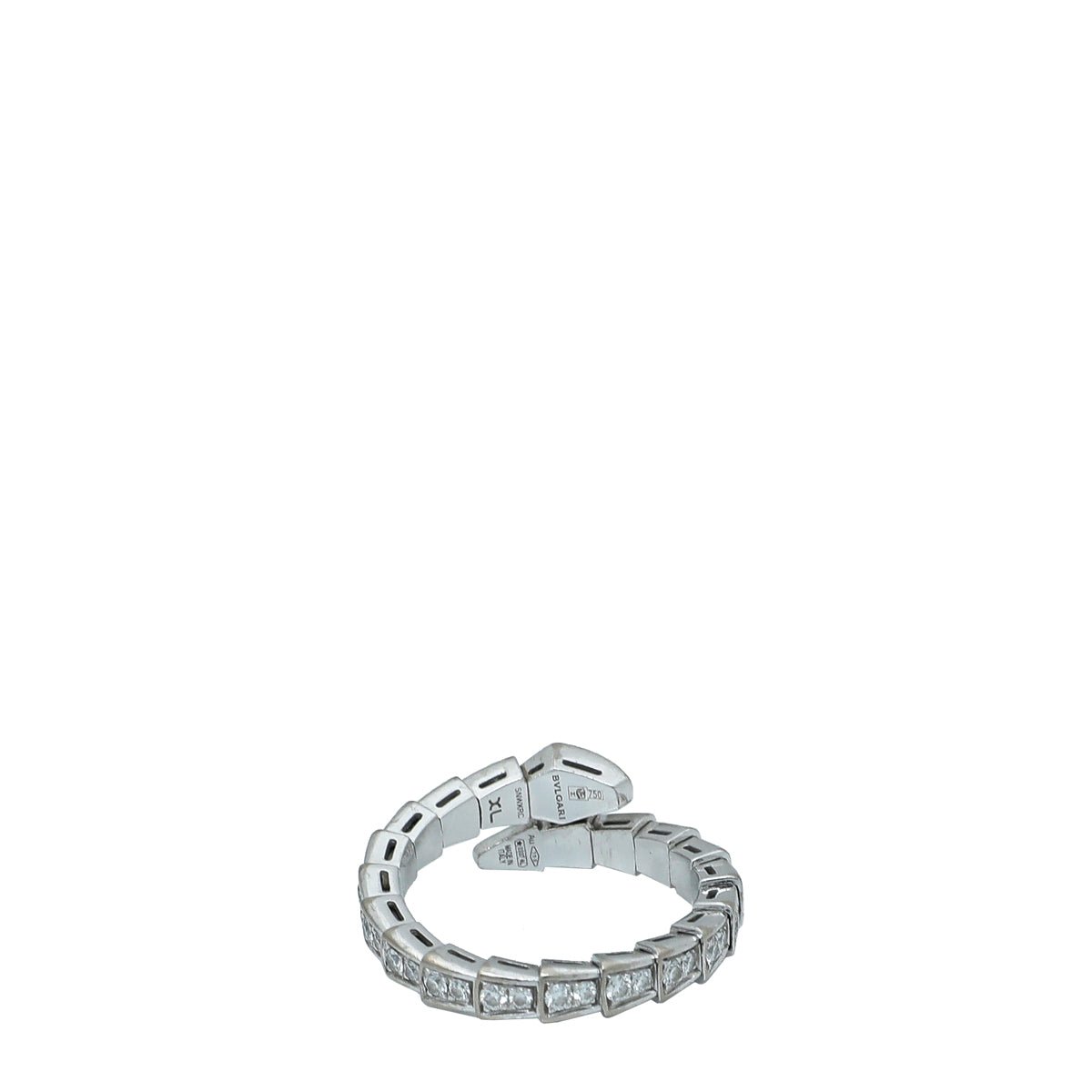 Bvlgari 18K White Gold Diamond Serpenti Viper XL Ring – THE CLOSET