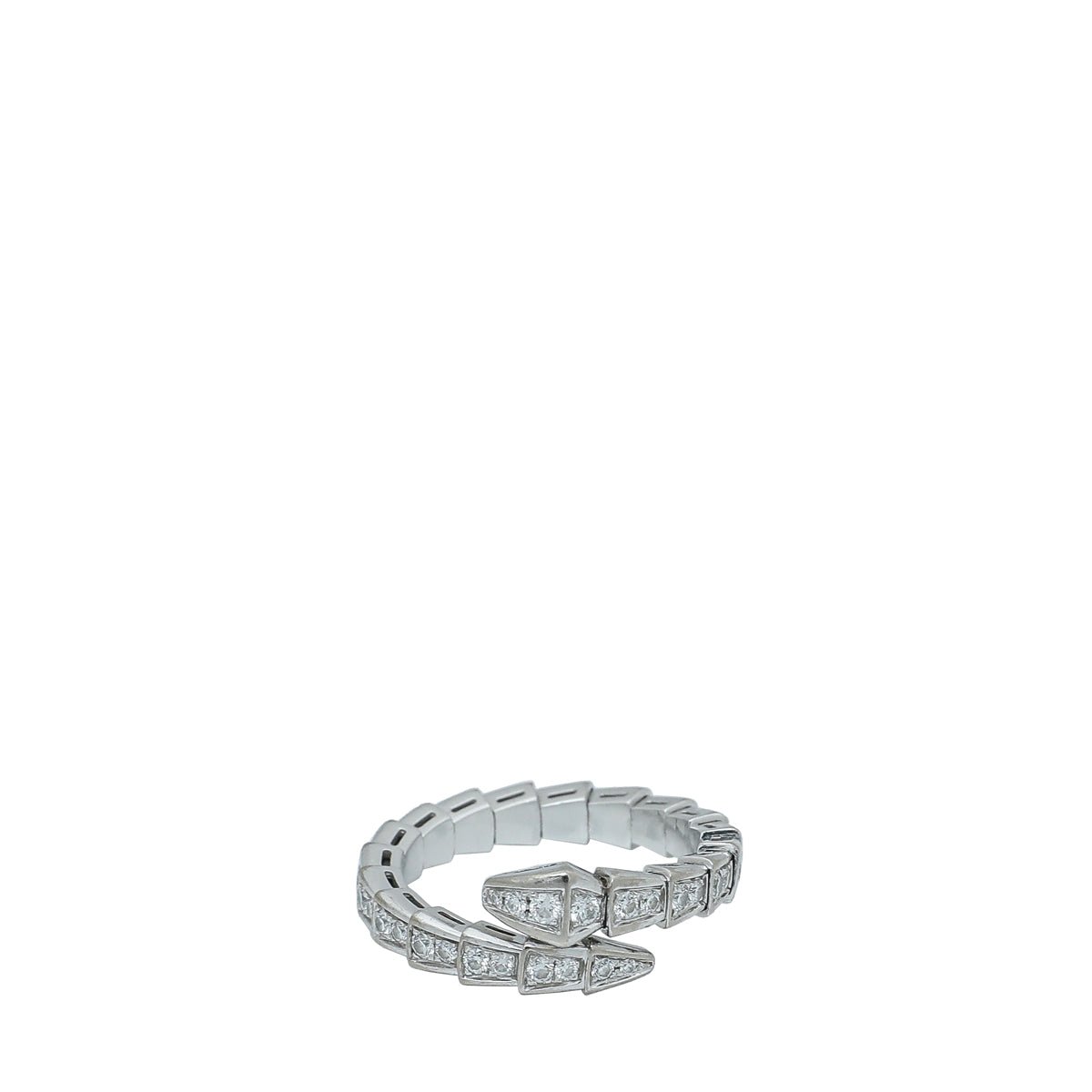 Bvlgari 18K White Gold Diamond Serpenti Viper XL Ring – THE CLOSET